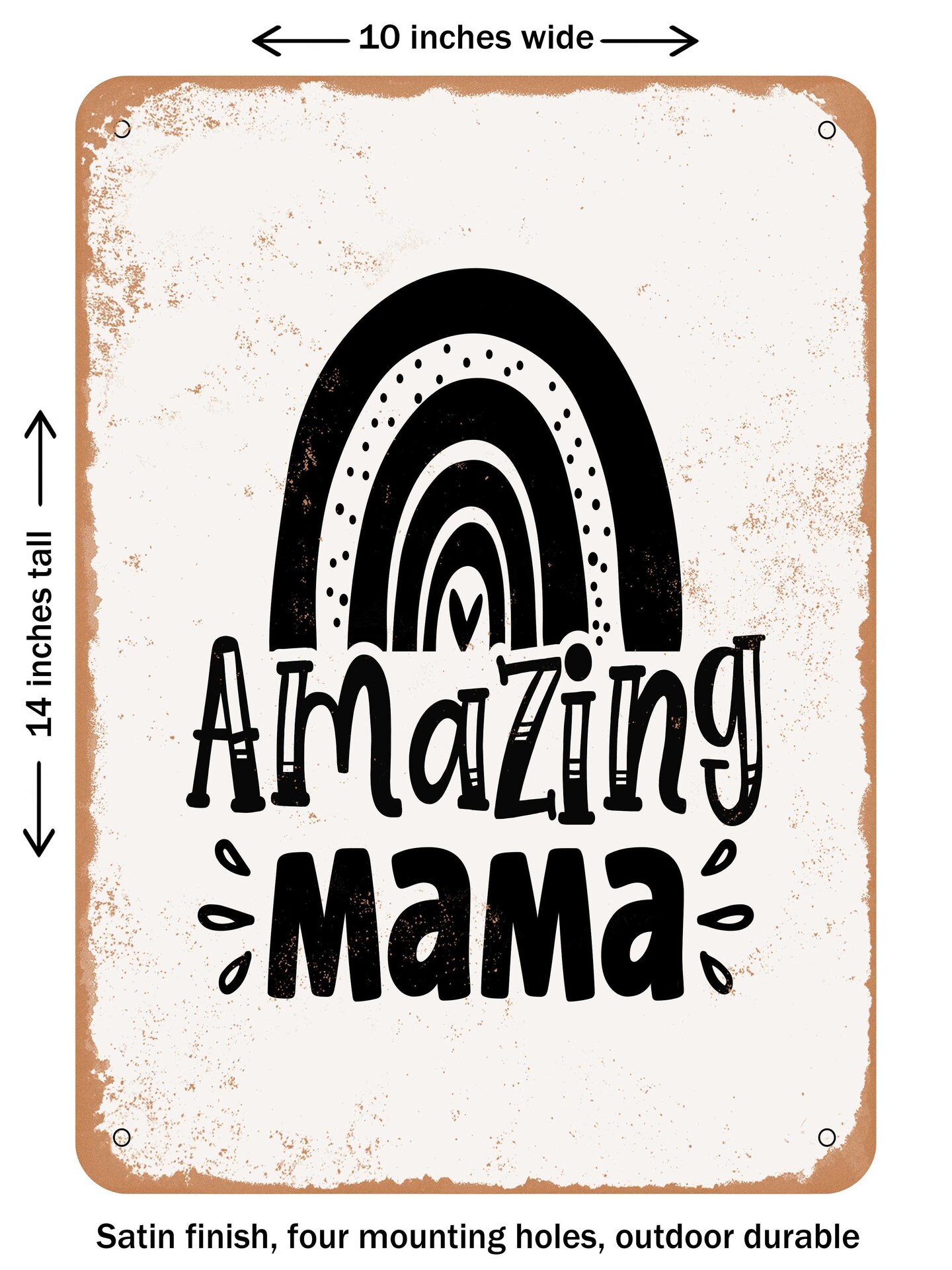 DECORATIVE METAL SIGN - Amazing Mama - Vintage Rusty Look, Size: 10 x ...