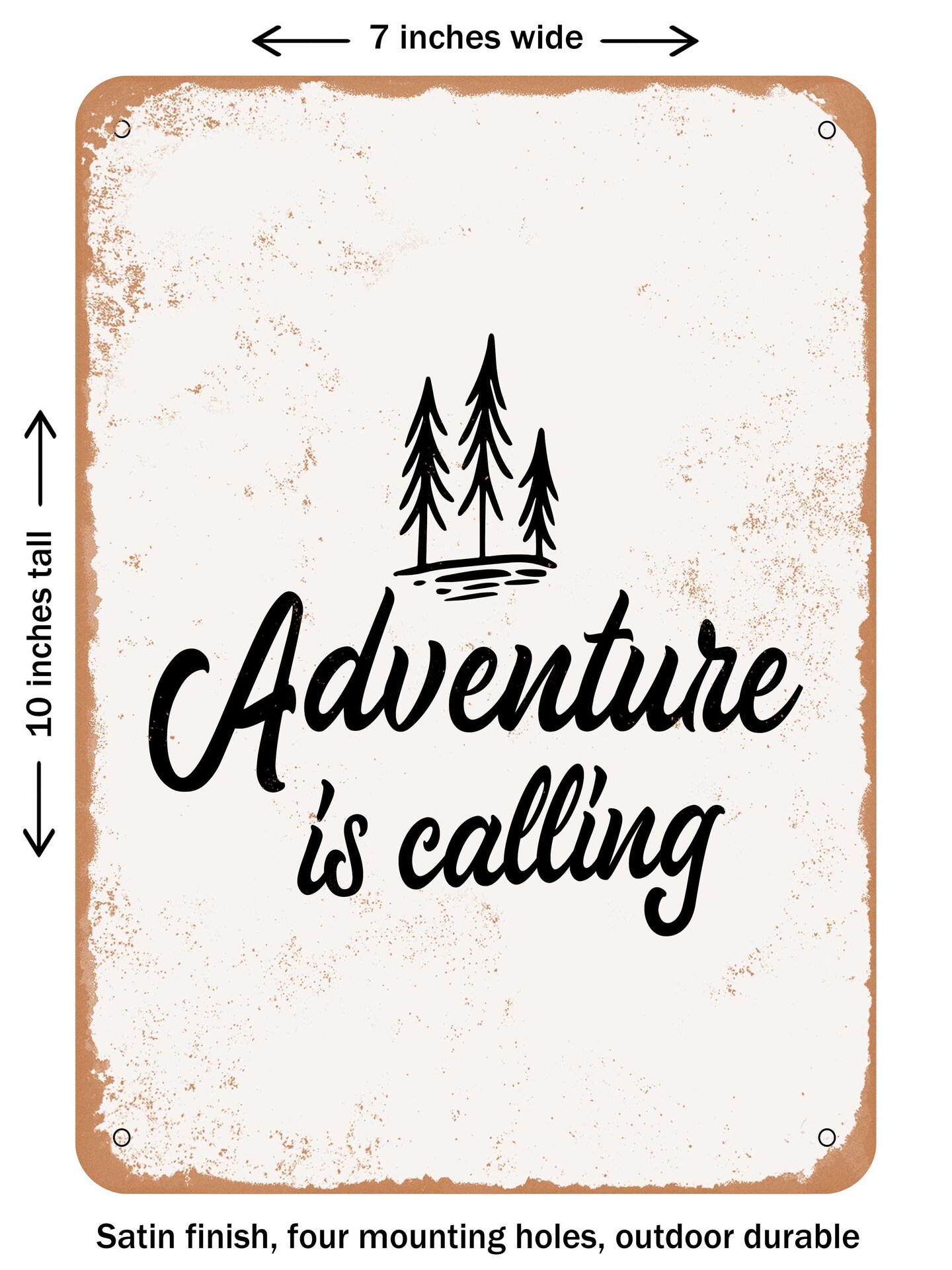DECORATIVE METAL SIGN - Adventure is Calling - 3 - Vintage Rusty Look ...