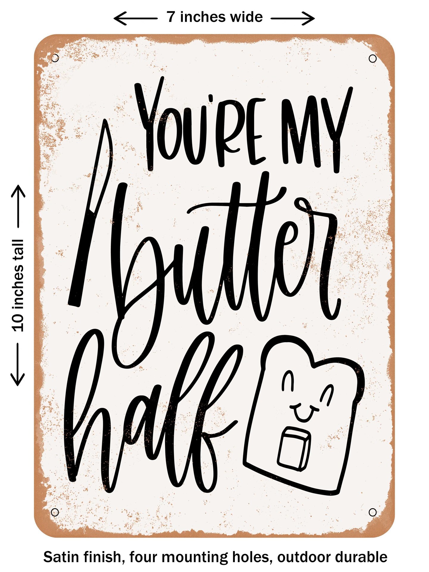 DECORATIVE METAL SIGN - Butter Half - Vintage Rusty Look | Michaels