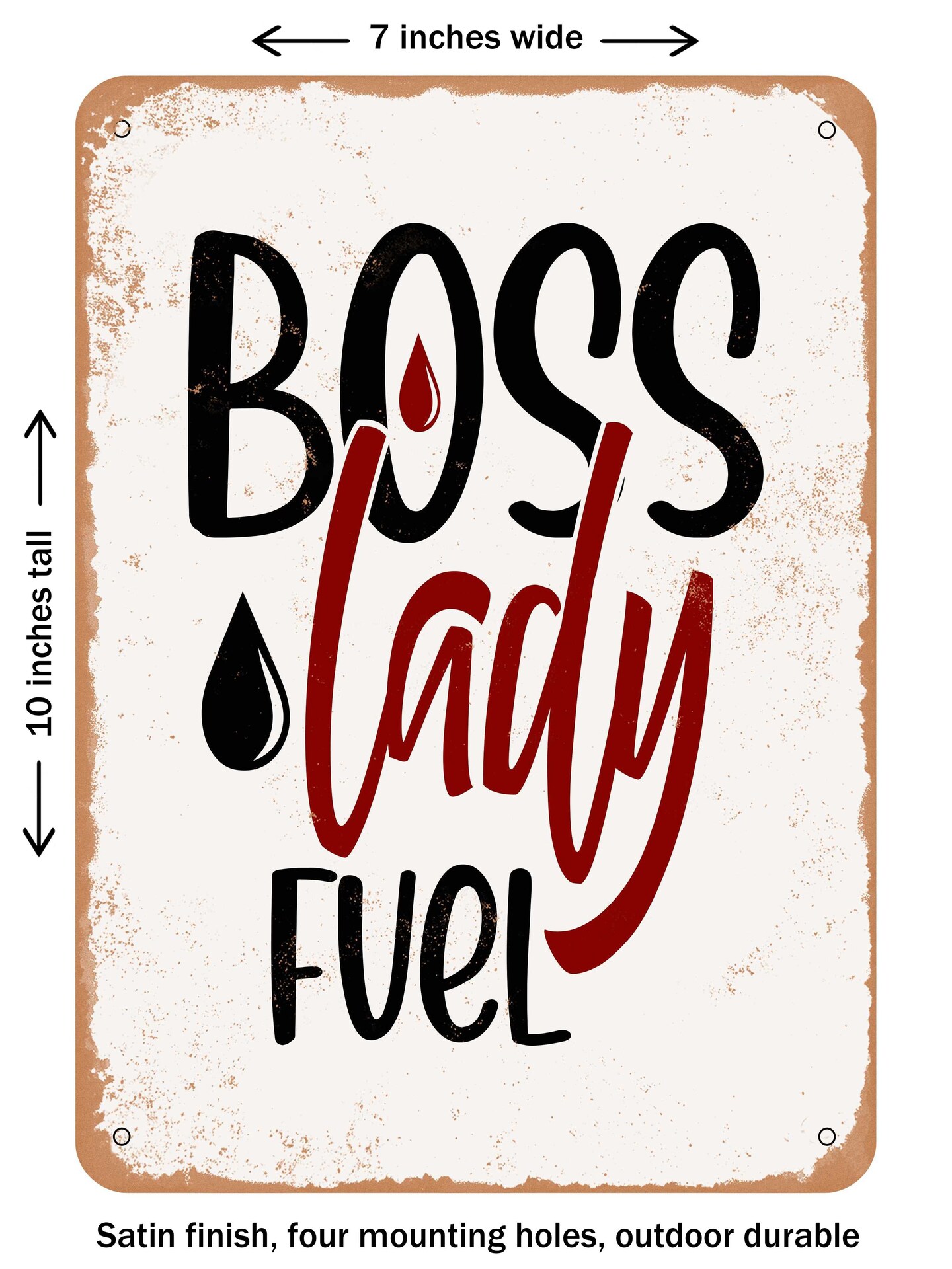 DECORATIVE METAL SIGN - Boss Lady Fuel - Vintage Rusty Look | Michaels