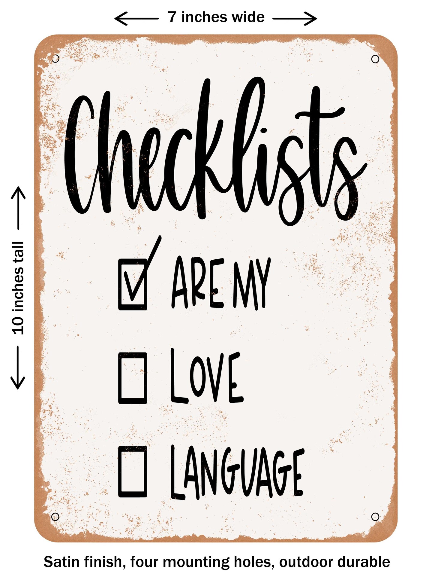 DECORATIVE METAL SIGN - Checklists - Vintage Rusty Look | Michaels