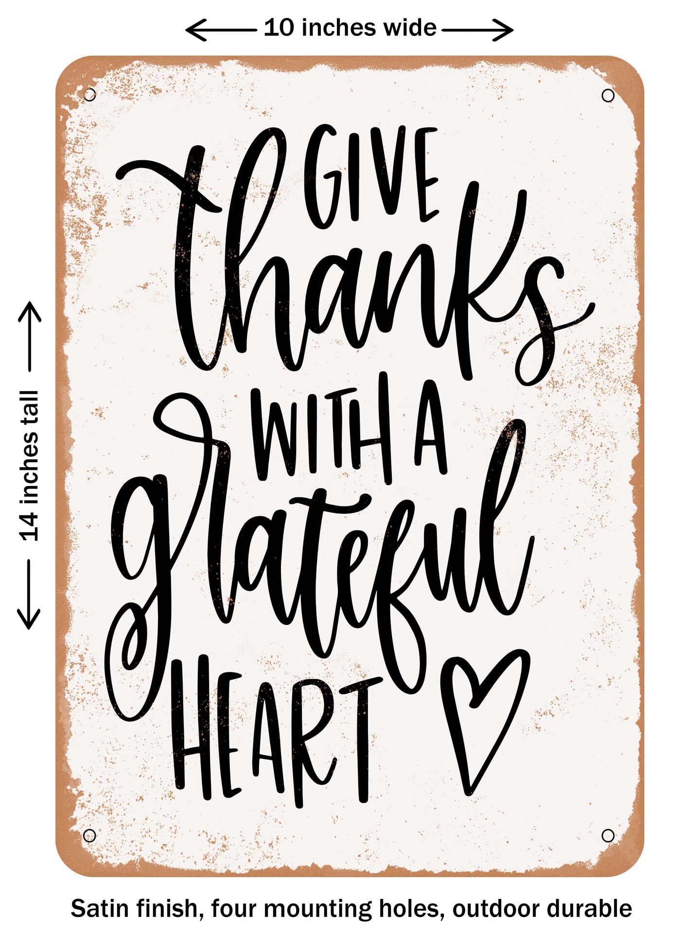 DECORATIVE METAL SIGN - Give Thanks With a Grateful Heart - 2 - Vintage ...