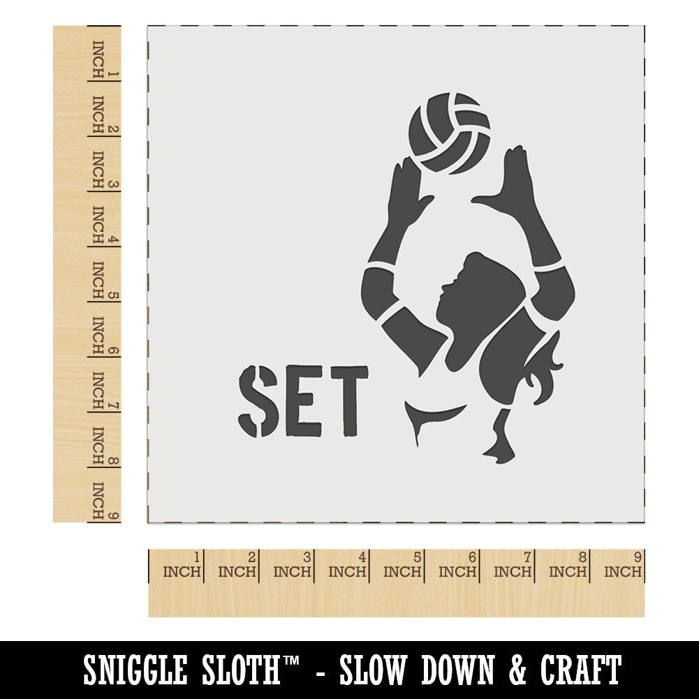 Volleyball Woman Set Sports Move Wall Cookie DIY Craft Reusable Stencil ...