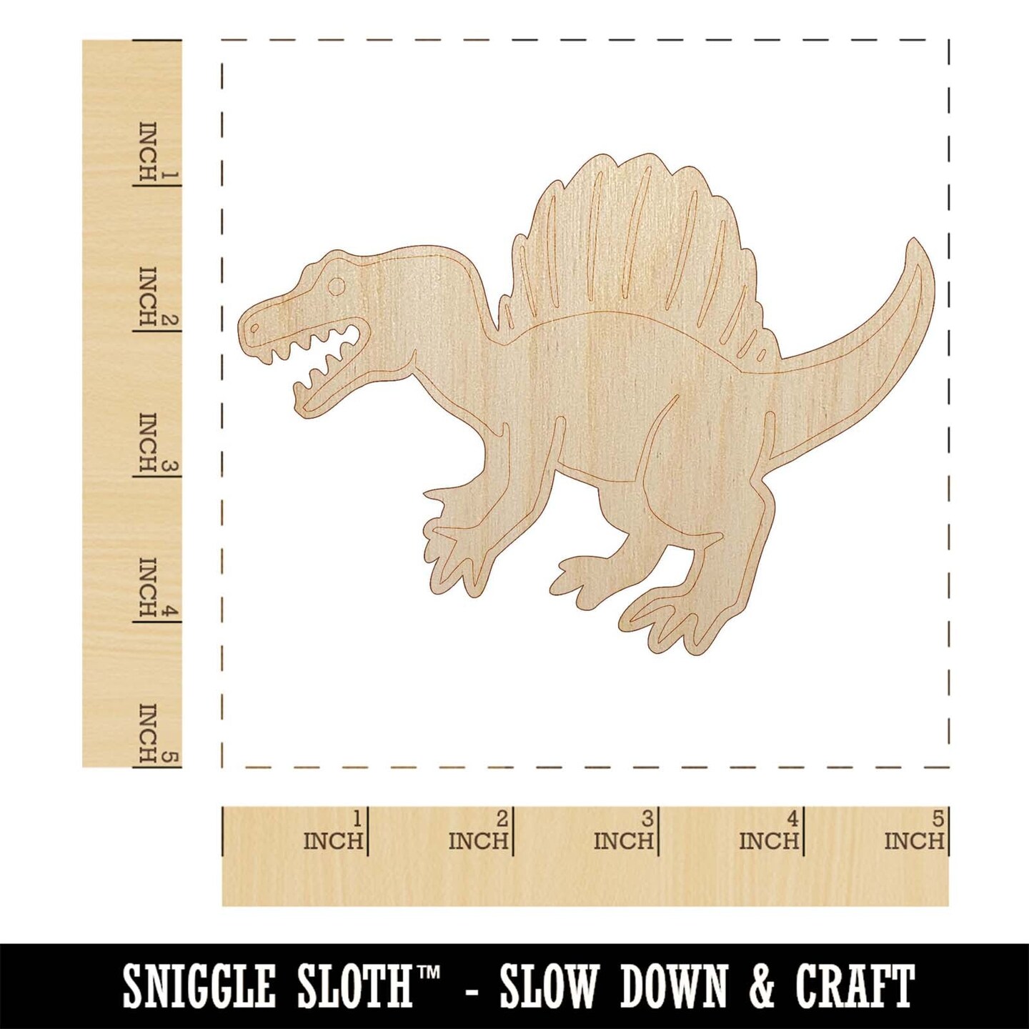 Hungry Spinosaurus Dinosaur with Sail Spines Unfinished Wood Shape ...