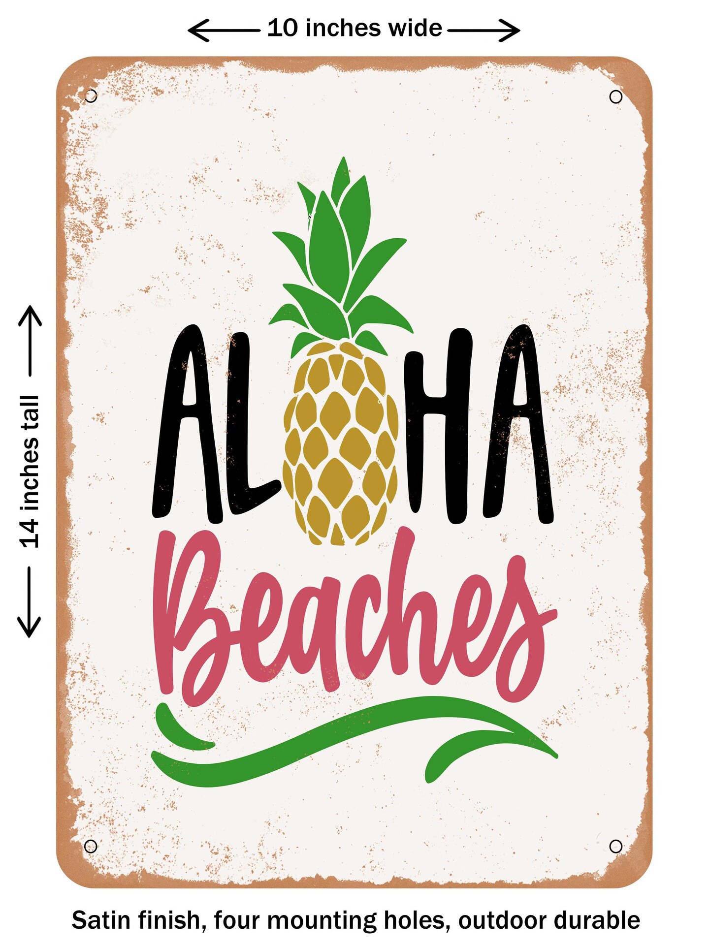 DECORATIVE METAL SIGN - Aloha Beaches2 - Vintage Rusty Look | Michaels