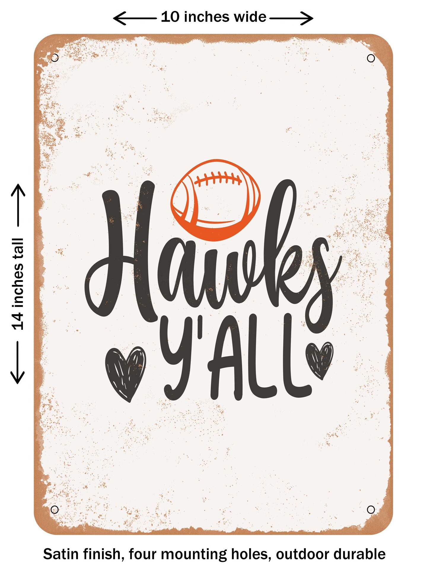 DECORATIVE METAL SIGN - Hawks Y'all - Vintage Rusty Look | Michaels