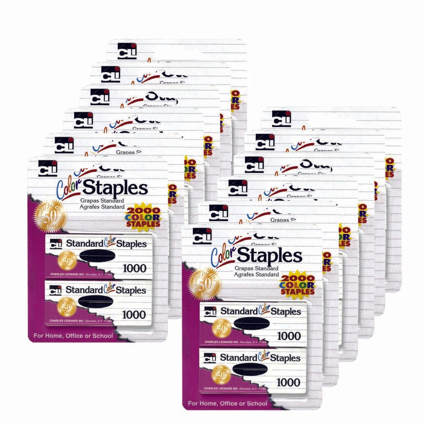 Standard Color Staples, Assorted Colors, 2000 Per Pack, 12 Packs | Michaels