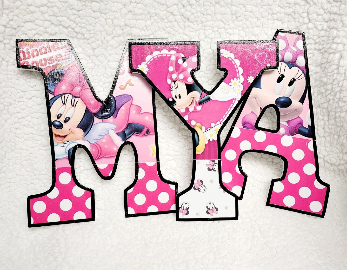 Minnie Mouse Inspired Wooden Lasered 9" letters | MakerPlace by Michaels