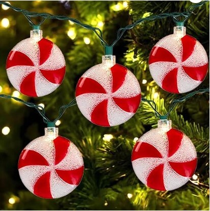 Christmas Candy Lights, 8.5ft UL Listed Warm White Candy Cane Lights ...