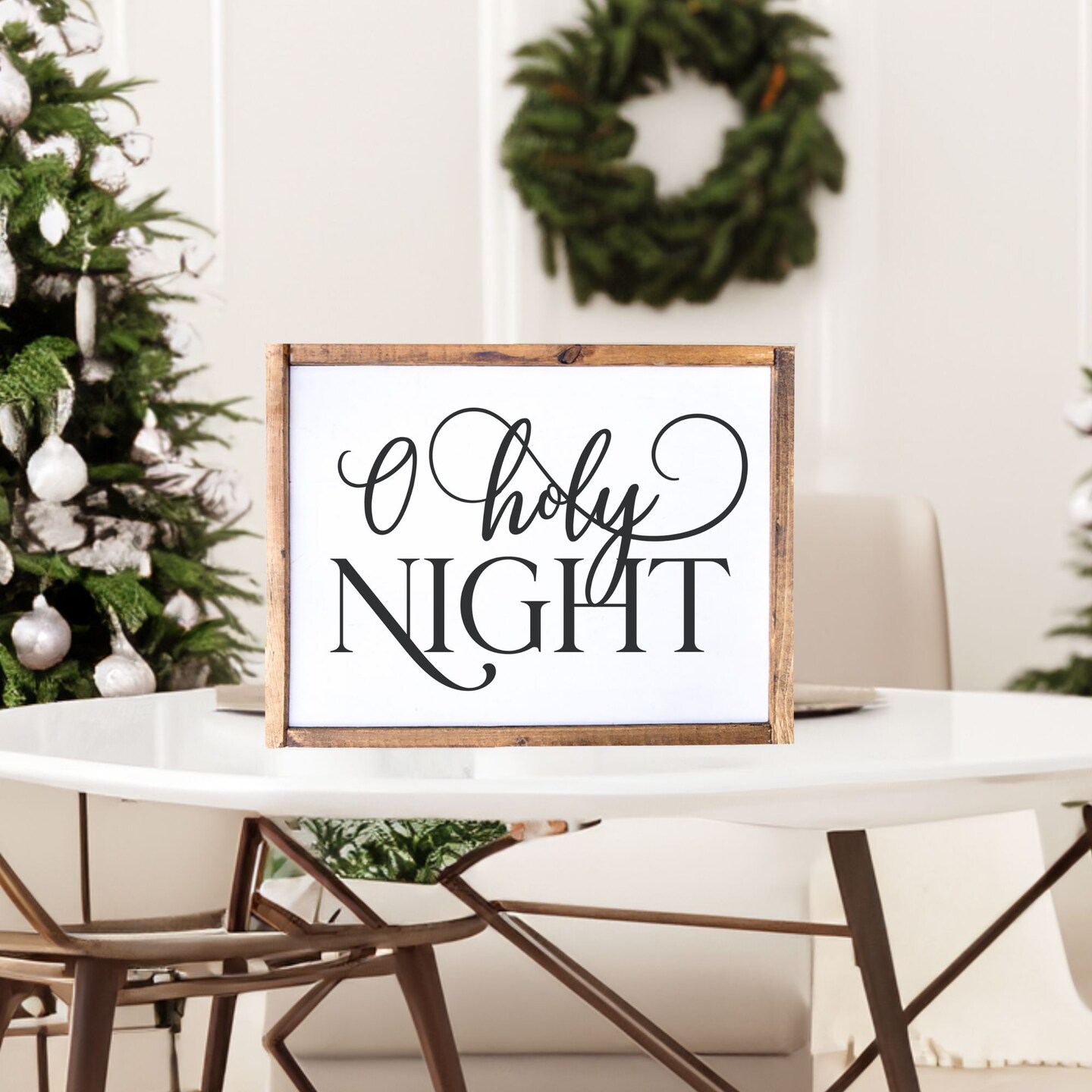 O Holy Night Christmas Wood Sign, Farmhouse Christmas Decor, Holiday ...
