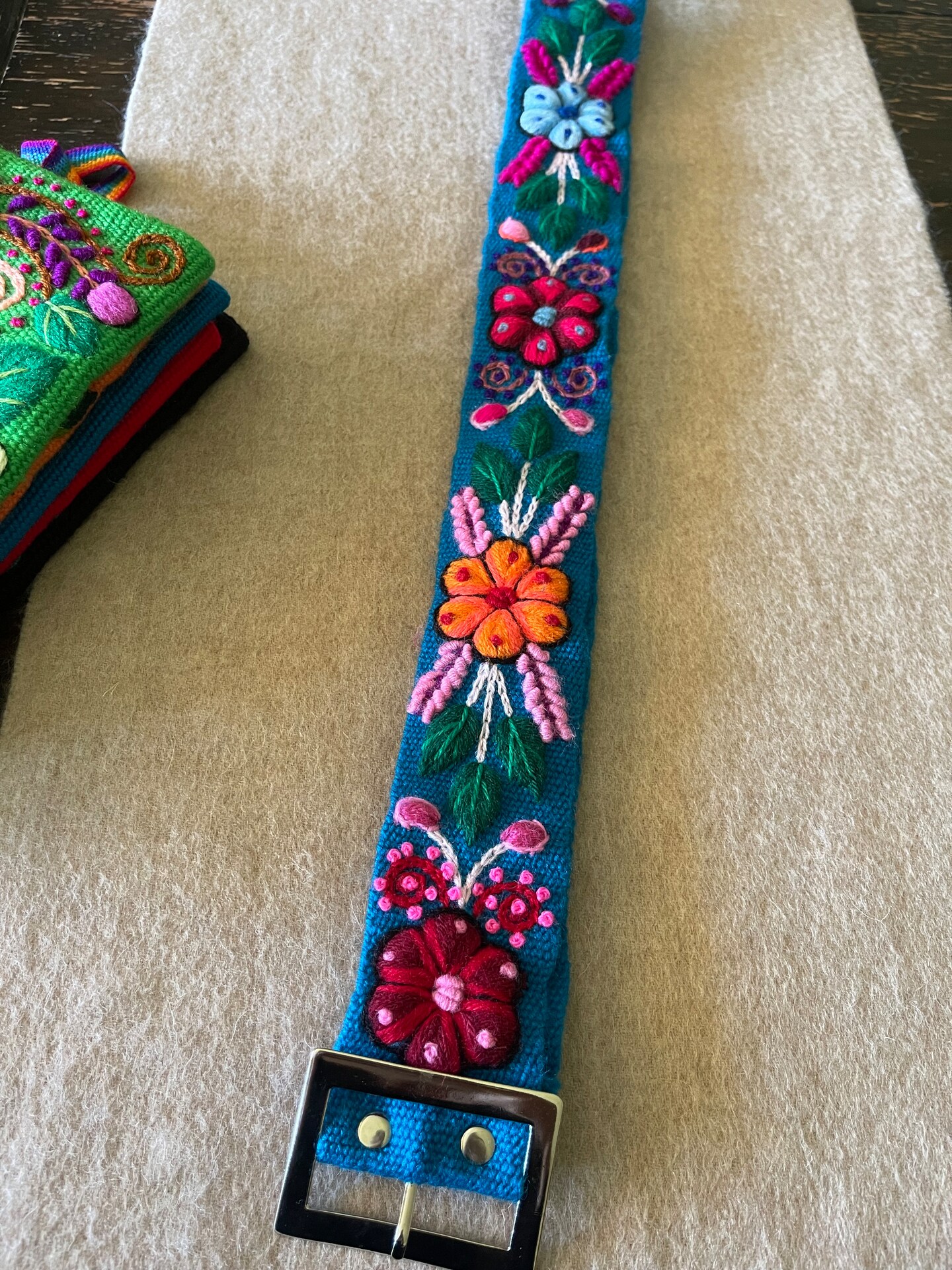 Hand Embroidered Floral Belt | Handmade Peruvian Embroidered Belt ...