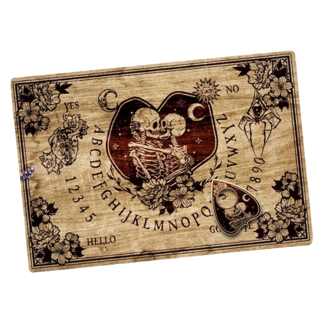 Wood Skeleton Couple Spirit Board Custom Design Laser Engraved Spirit ...