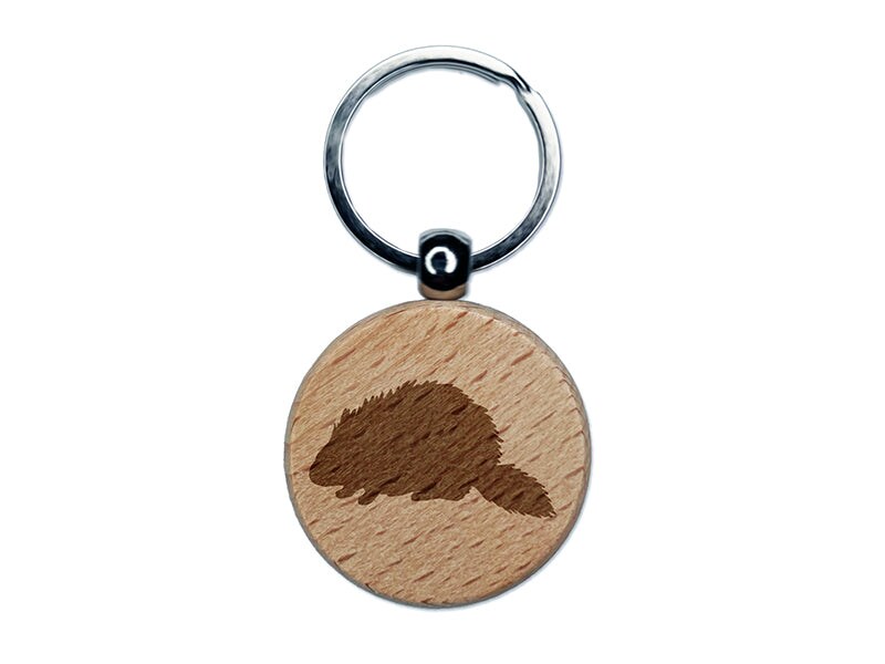 Porcupine Solid Engraved Wood Round Keychain Tag Charm | Michaels