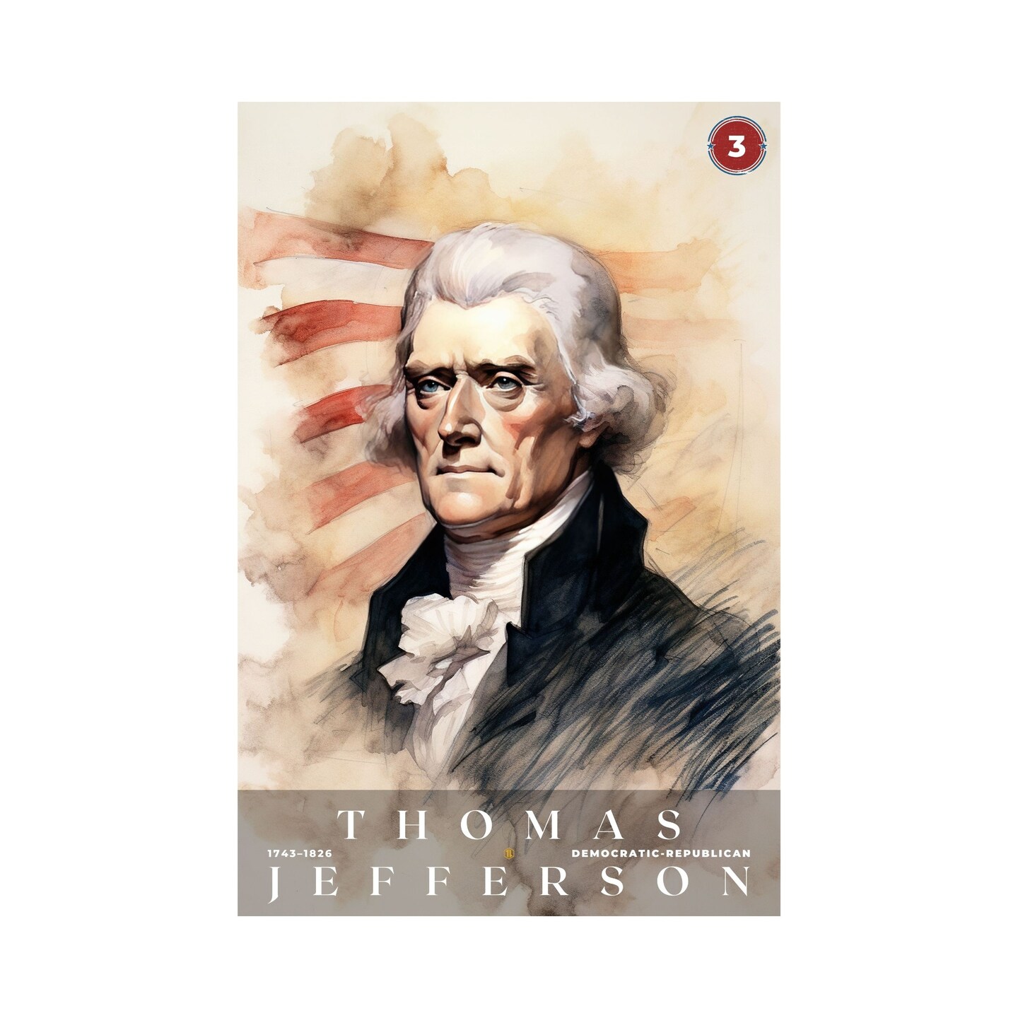 Thomas Jefferson Poster, US President Print, Office Poster, Home Decor ...