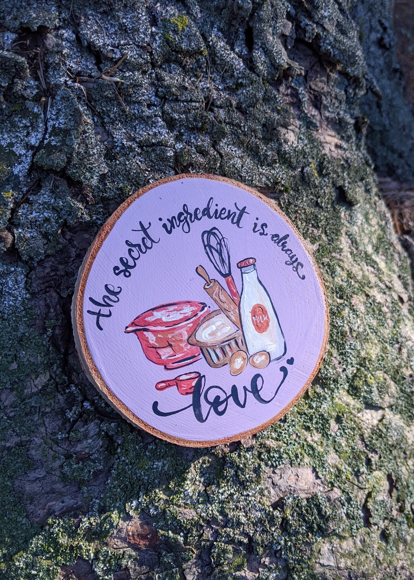 Baking COASTER | hand painted wood slice art | cooking | The secret ...