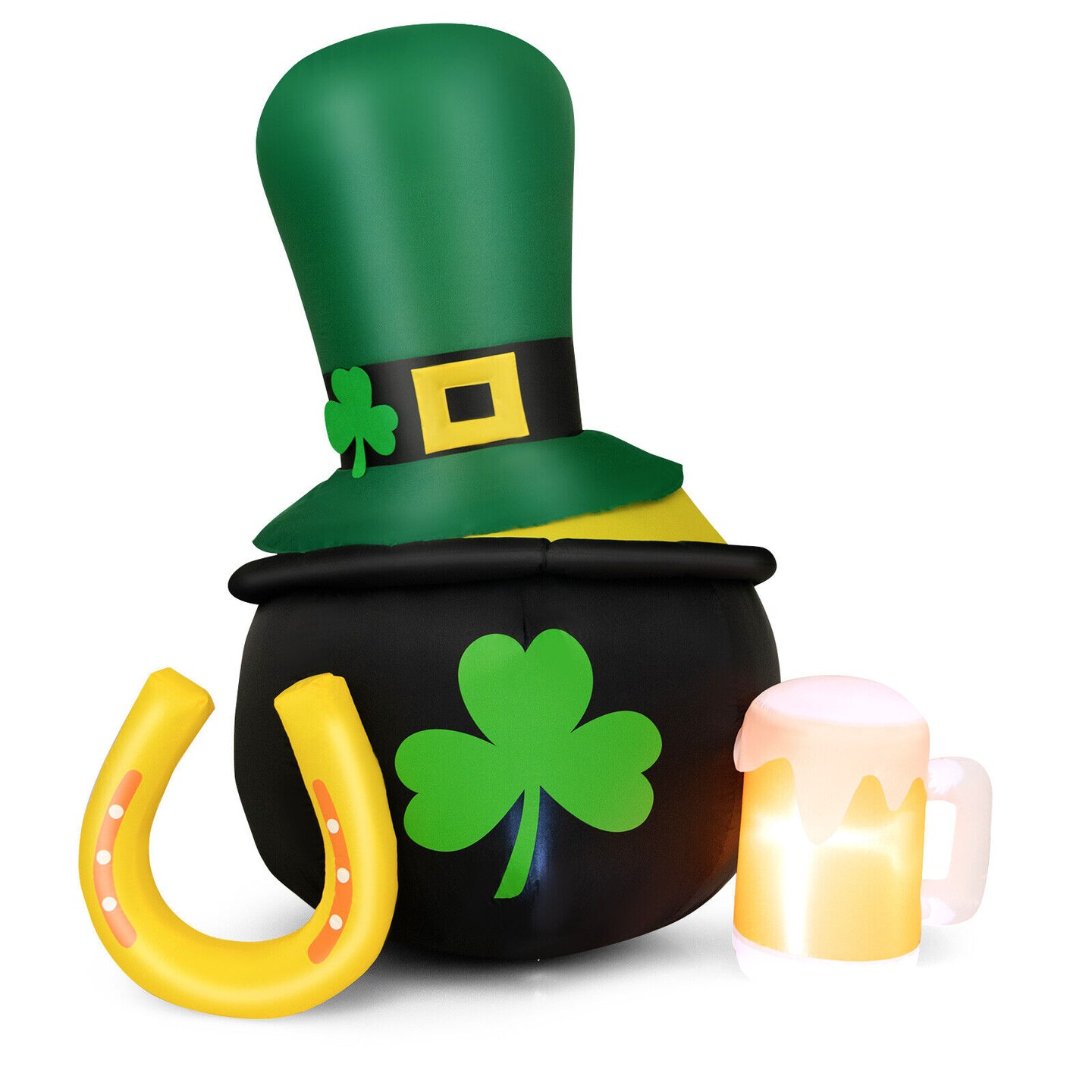 5 Feet St Patrick's Day Inflatable Decoration with Leprechaun Hat ...