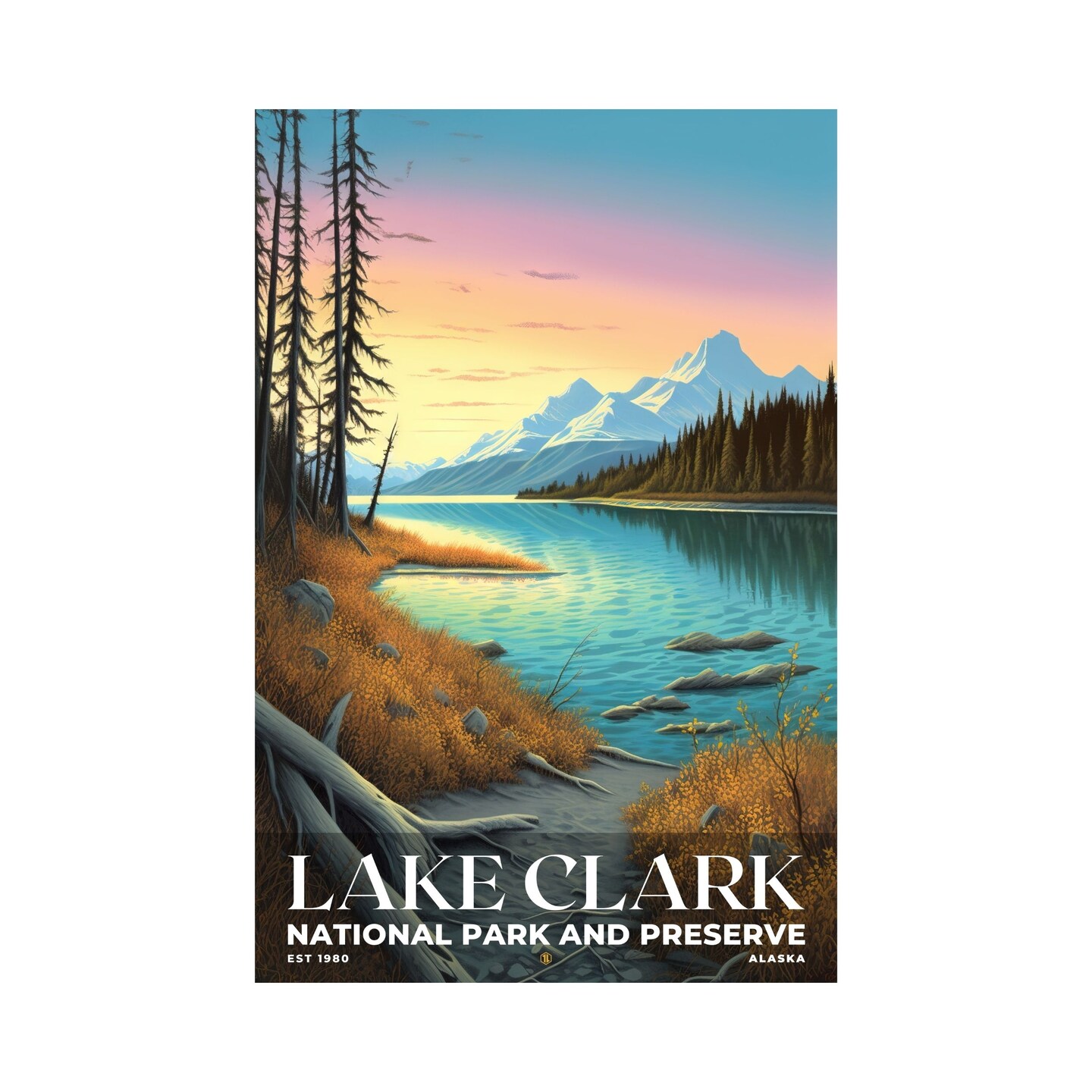 Lake Clark National Park and Preserve Poster, Travel Art, Office Poster ...