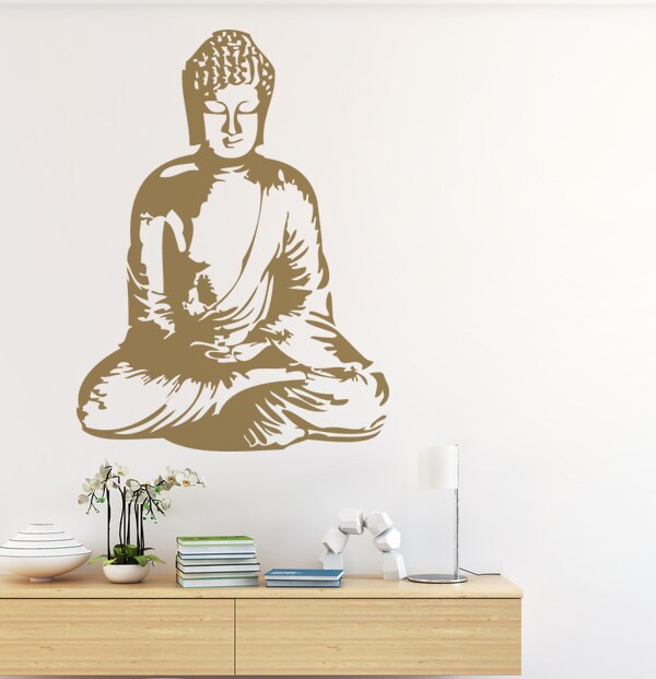 Buddha Wall Decal, Buddha Wall Art, Asian Wall Decal, Nursery Wall ...