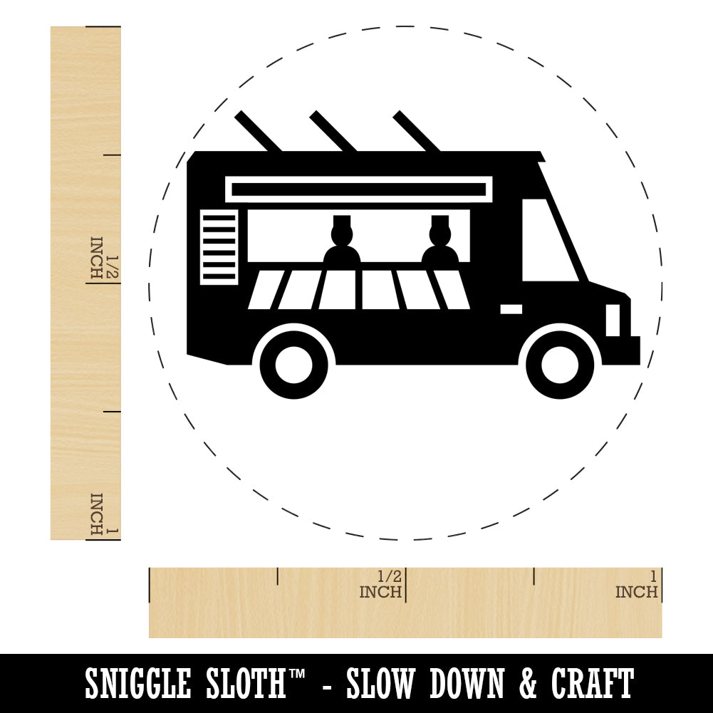 Food Truck Vehicle Self-Inking Rubber Stamp for Stamping Crafting ...
