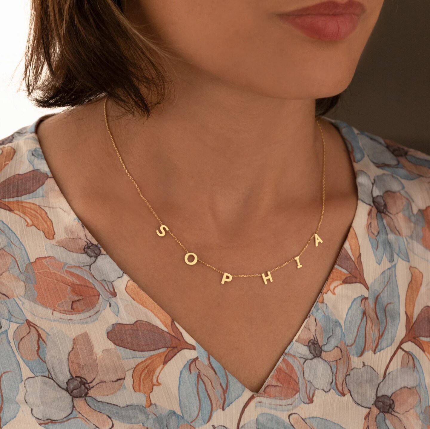 Personalised Initial Name Necklace Spaced Letter Necklace Custom Letter Choker Personalized Gift Name Jewellery MakerPlace by Michaels