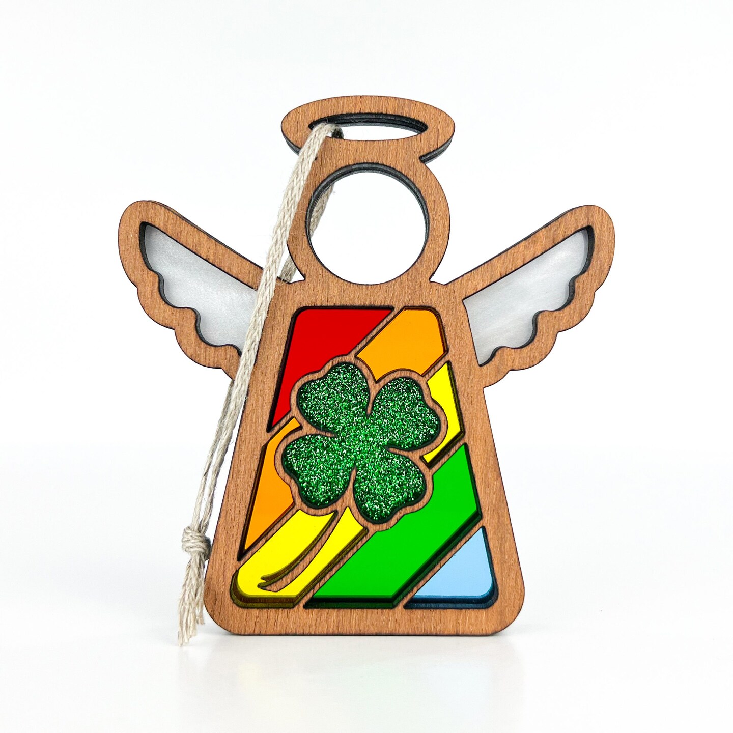 3.5" (H) Glittery Four-Leaf Clover Ornament - Handcrafted in Texas ...