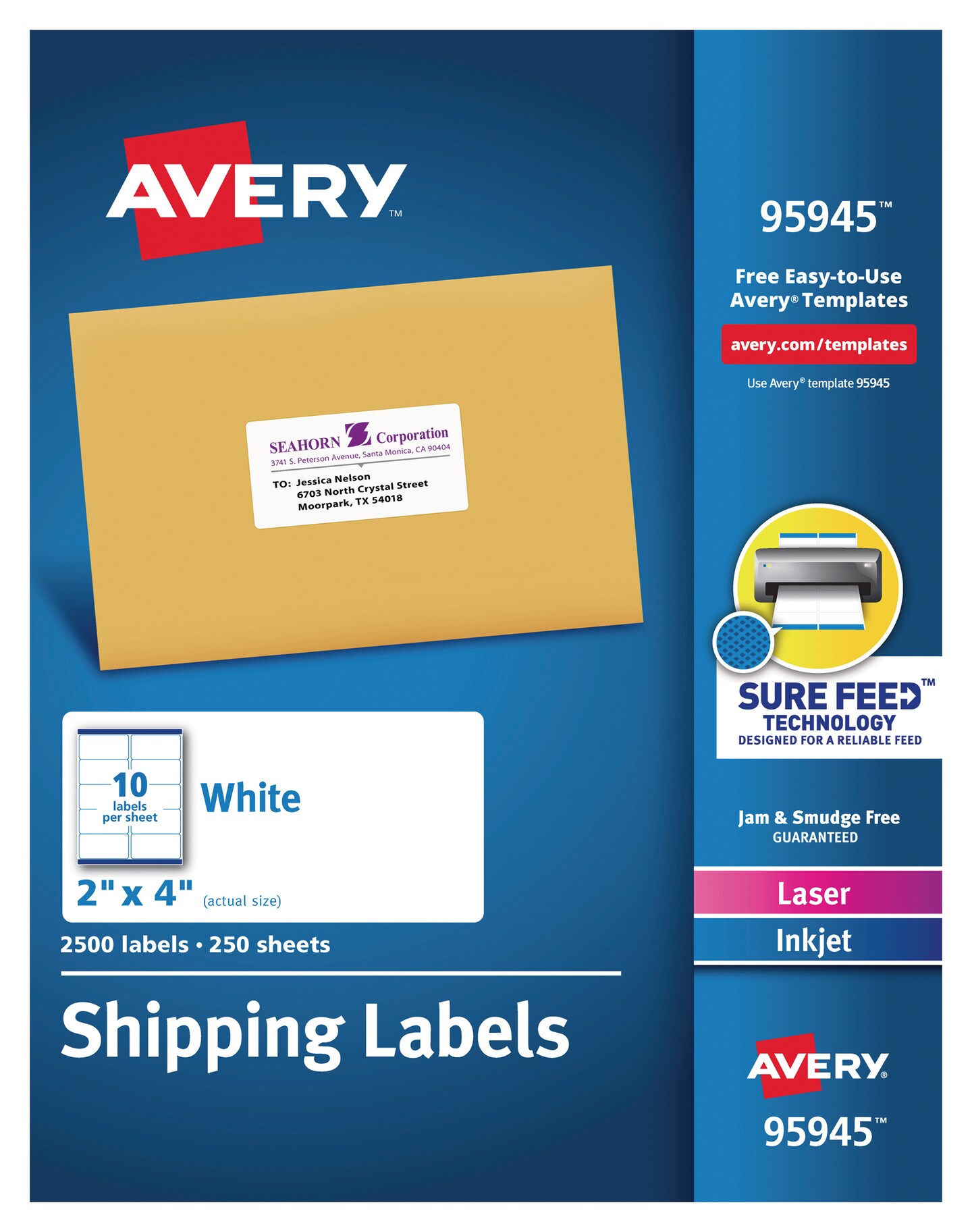 Avery Bulk Shipping Labels, 2 x 4 Inches, White, Pack of 2500 | Michaels
