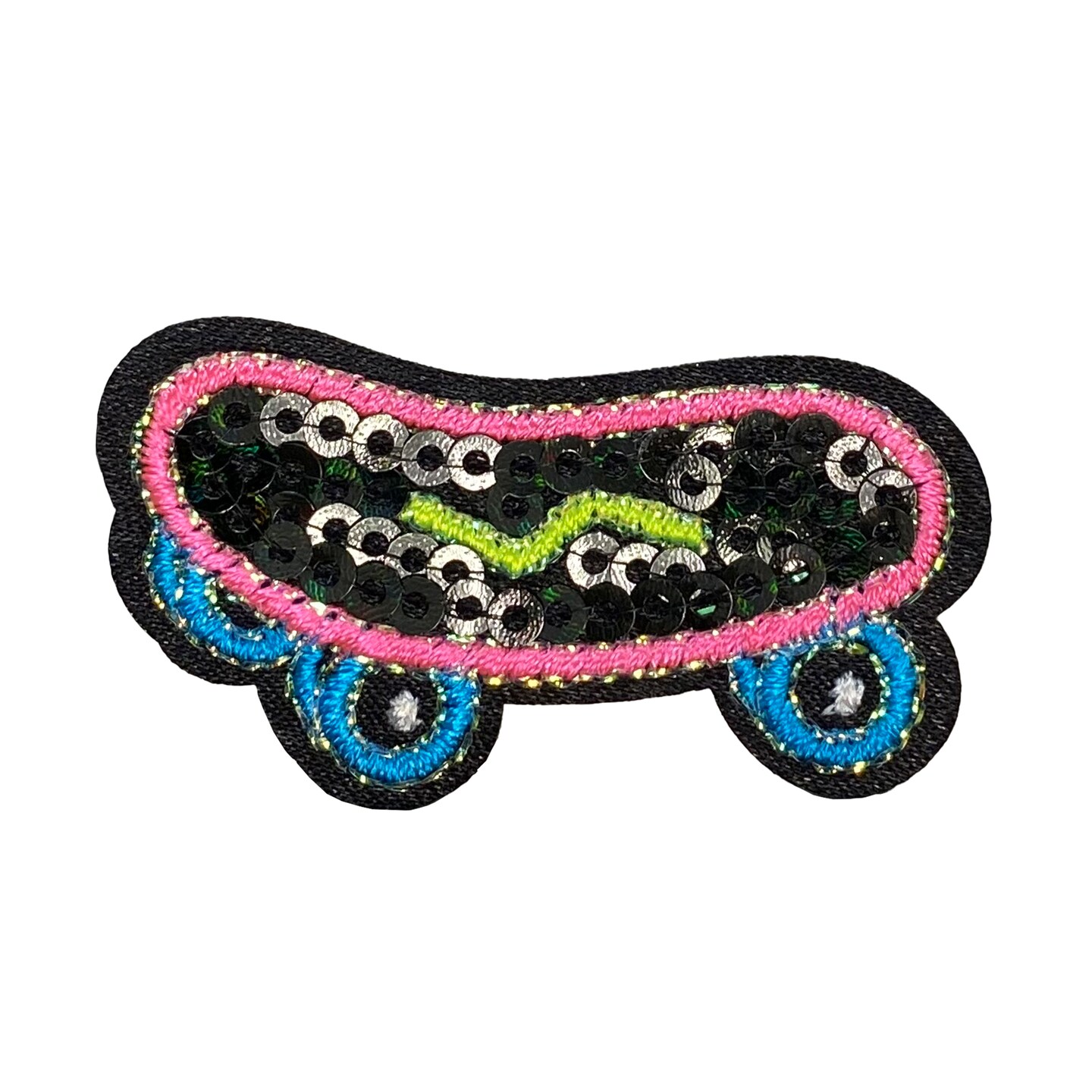 Black Sequin Skateboard, Embroidered, Iron on Patch | Michaels