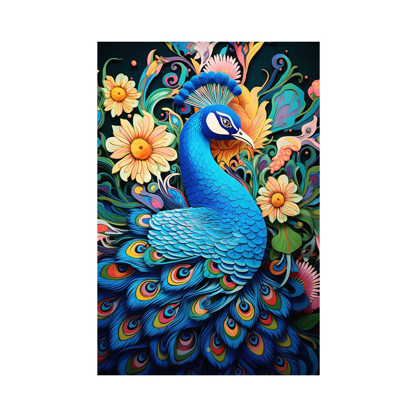 Peacock Poster, Animal Print, Office Poster, Home Decor | S1 ...