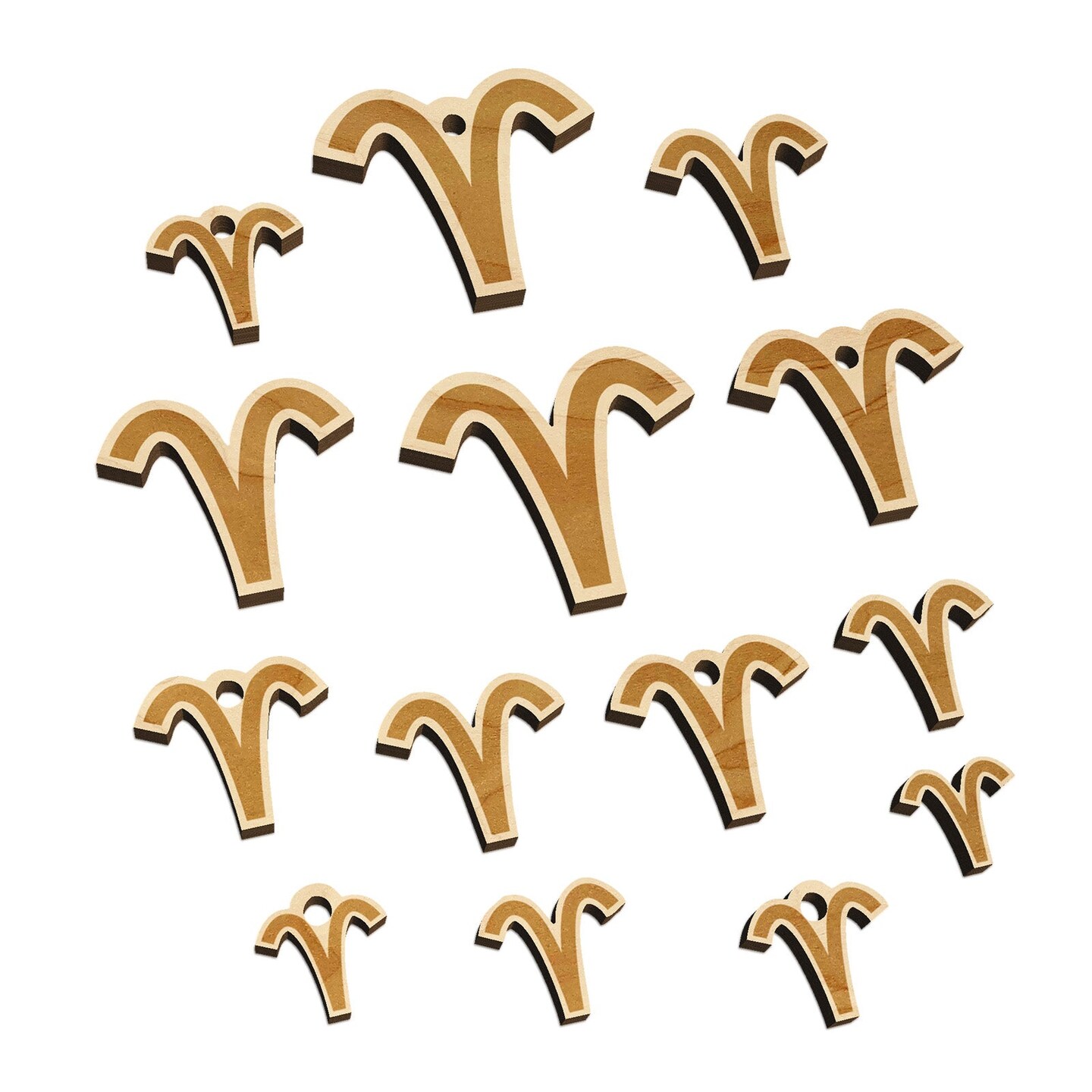 Aries Horoscope Astrological Zodiac Sign Mini Wood Shape Charms Jewelry ...