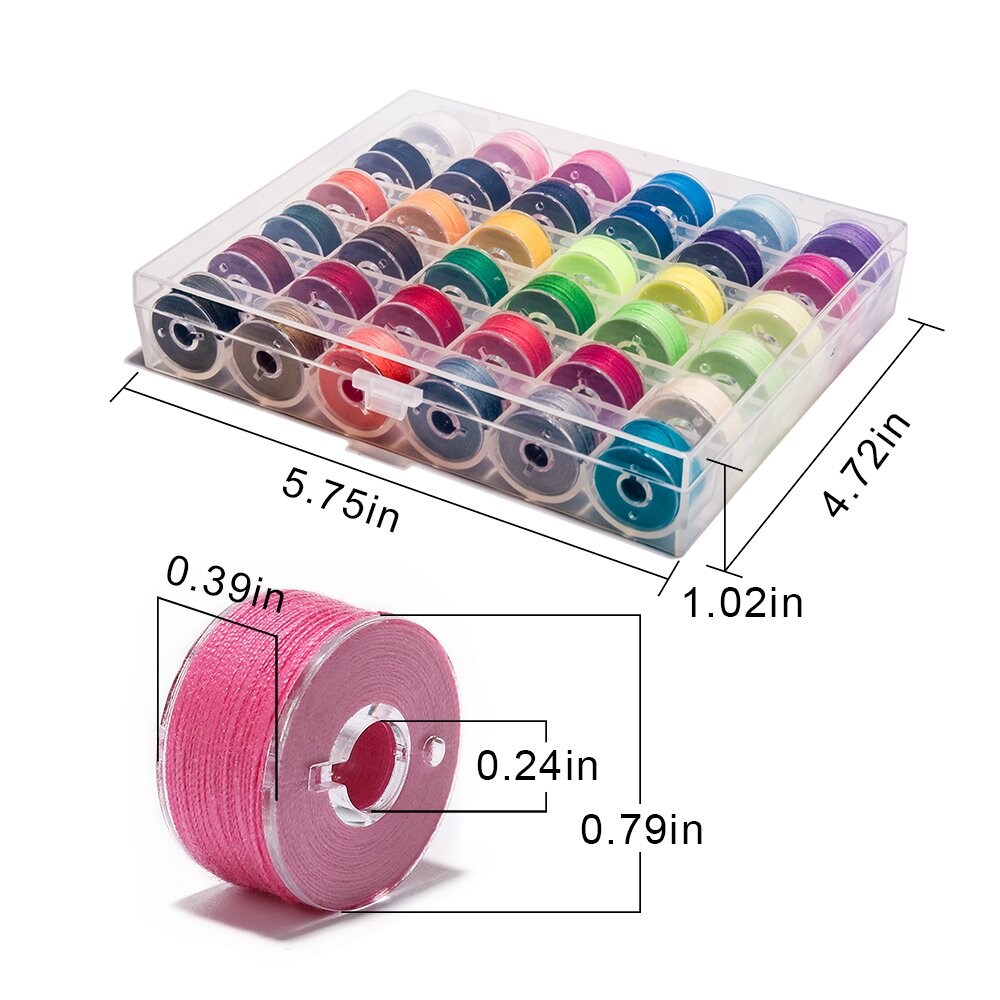 36 Pieces Bobbins and Sewing Threads with Bobbin Case for Multiple ...