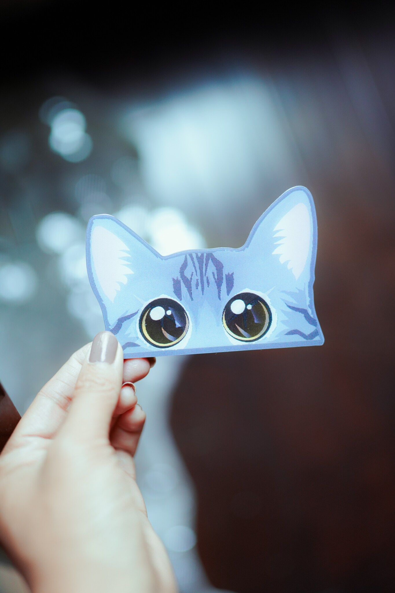 Grey Tabby Cat Peeker: 3D Motion Sticker for True Cat Lovers ...
