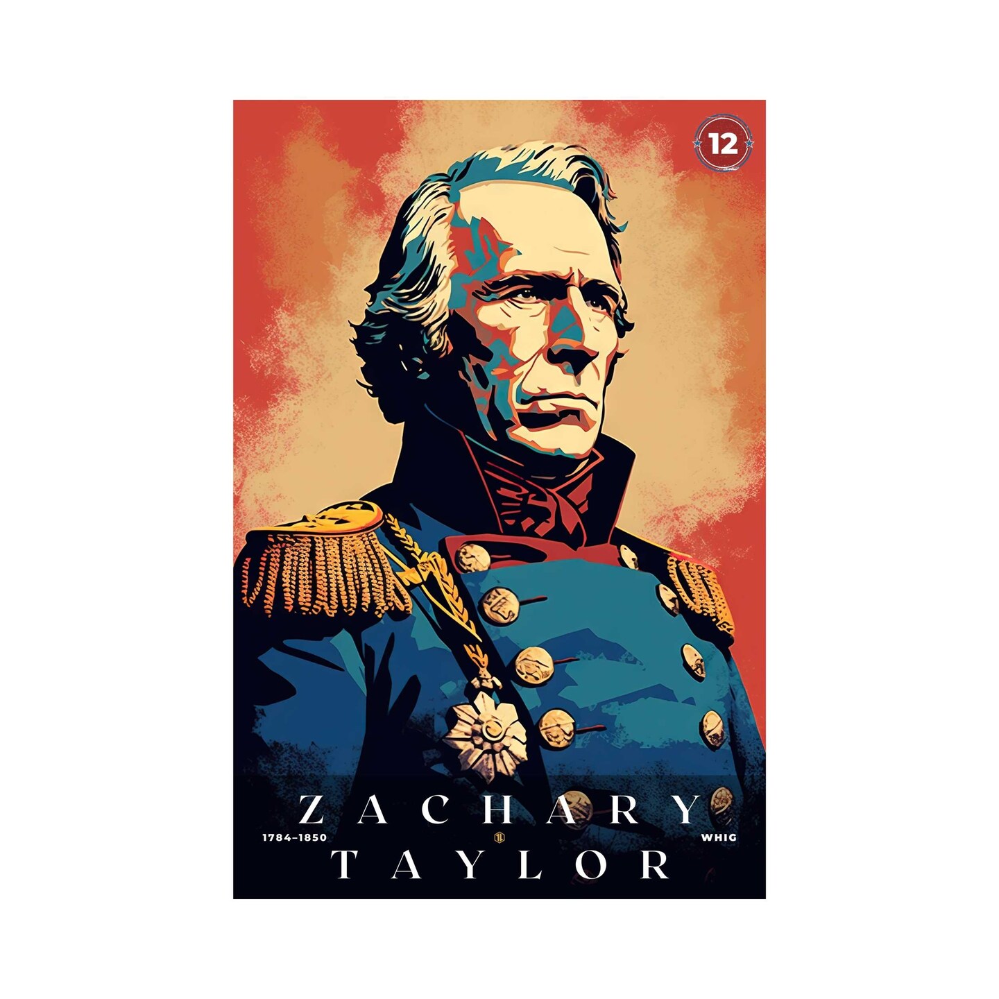Zachary Taylor Poster, US President Print, Office Poster, Home Decor ...