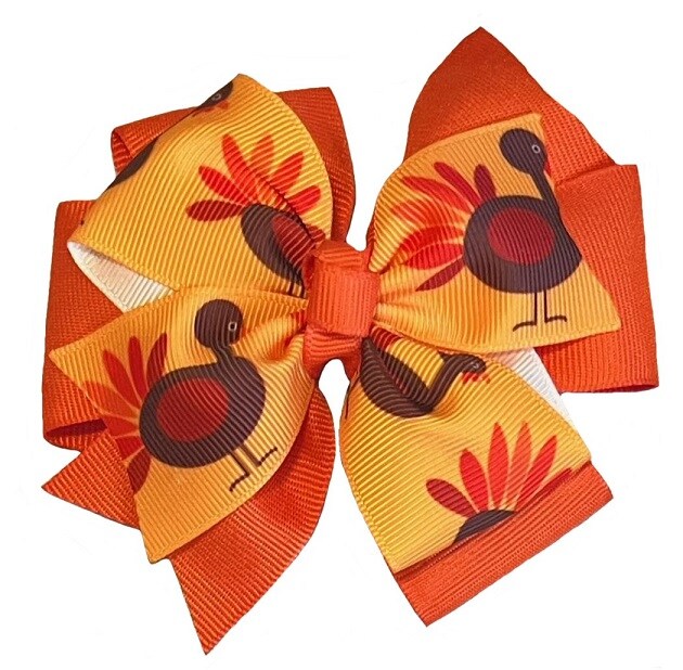 Turkey Gobbler Pinwheel Hair Bow | MakerPlace by Michaels