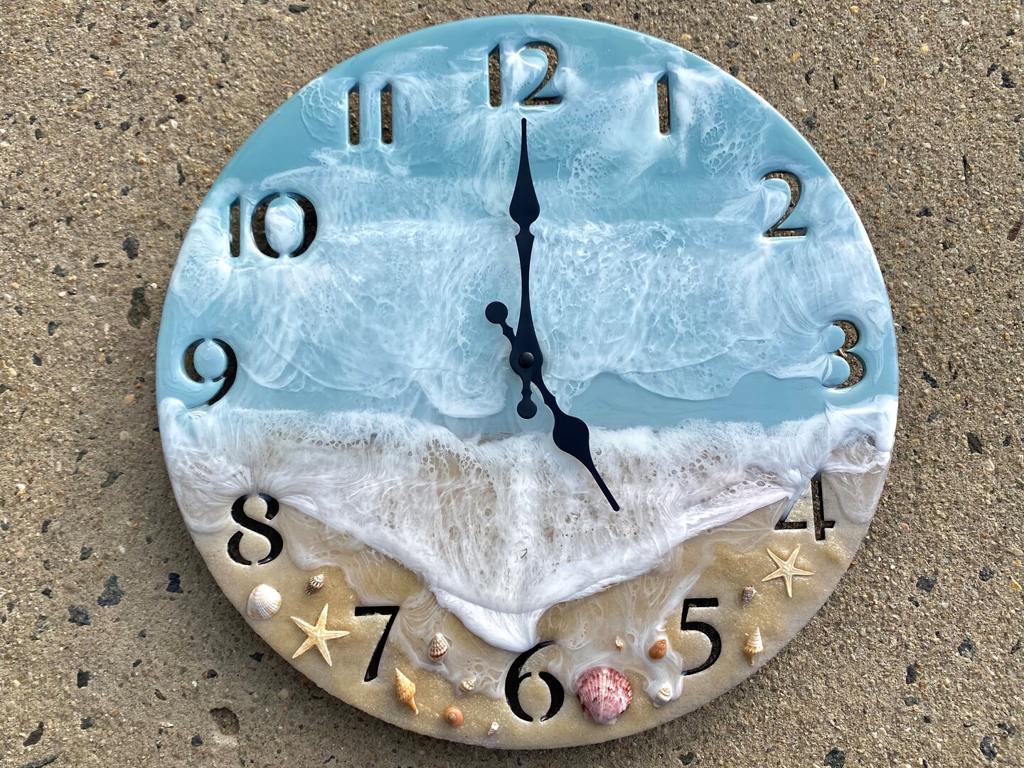 The Original Frank Charlie 14" Beach Clock, Ocean Themed Blue Wall ...