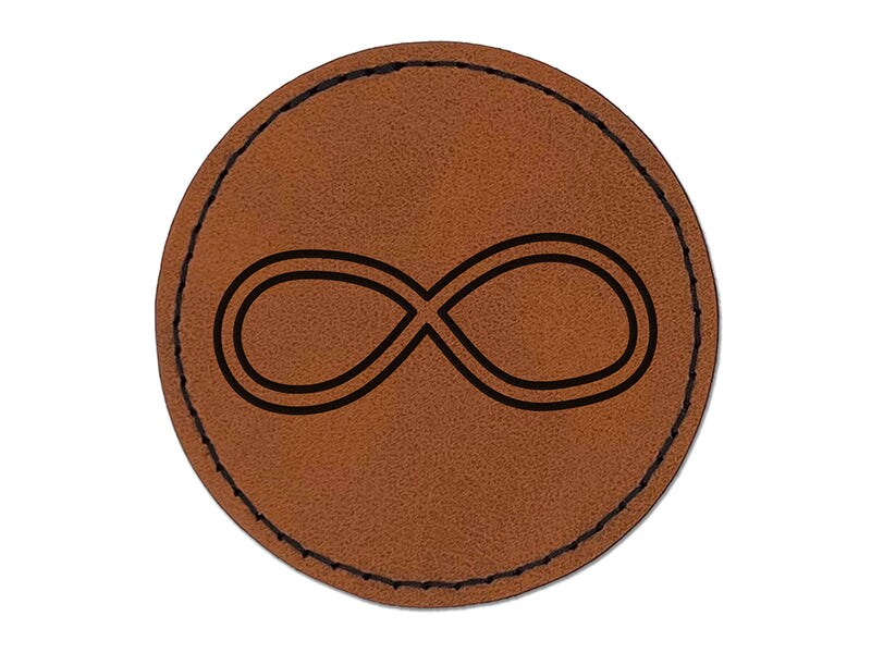 Infiniti Symbol Sketch Outline Round Iron-On Engraved Faux Leather ...