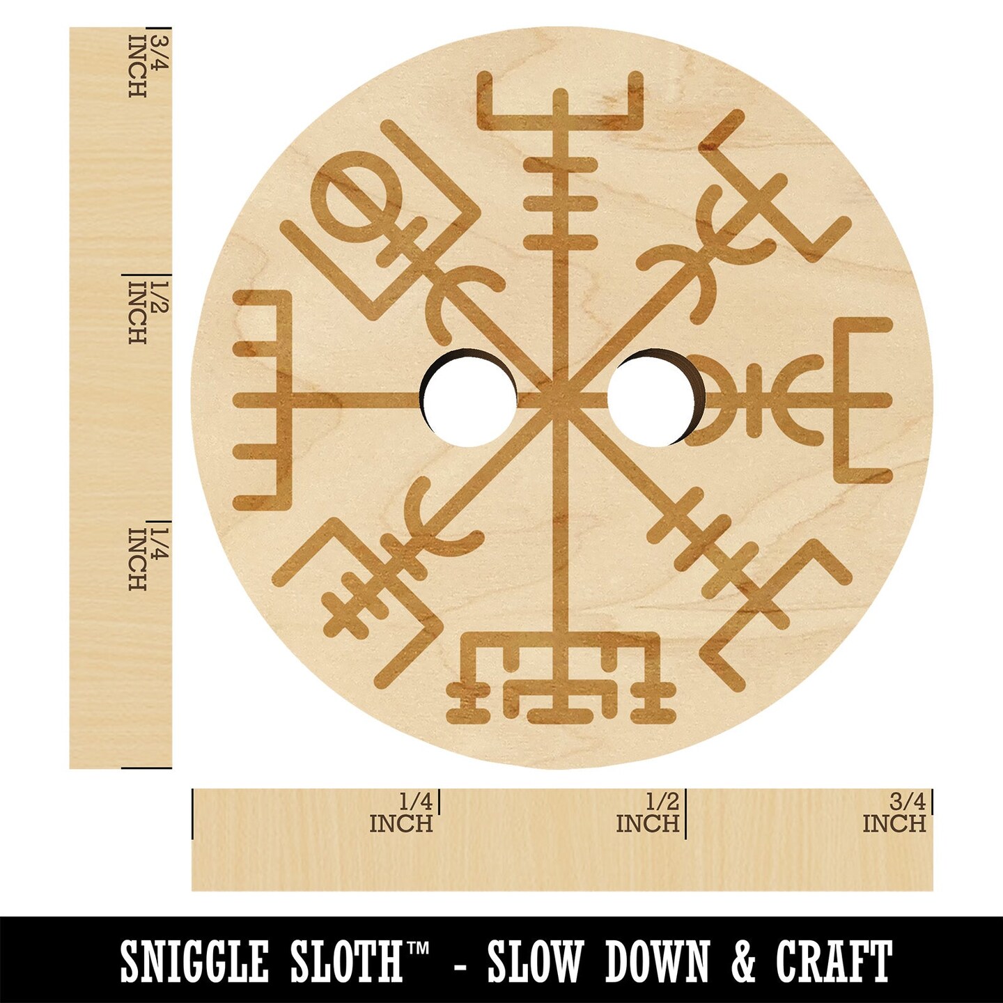 Viking Vegvisir Norse Protection Rune Wood Buttons for Sewing Knitting ...
