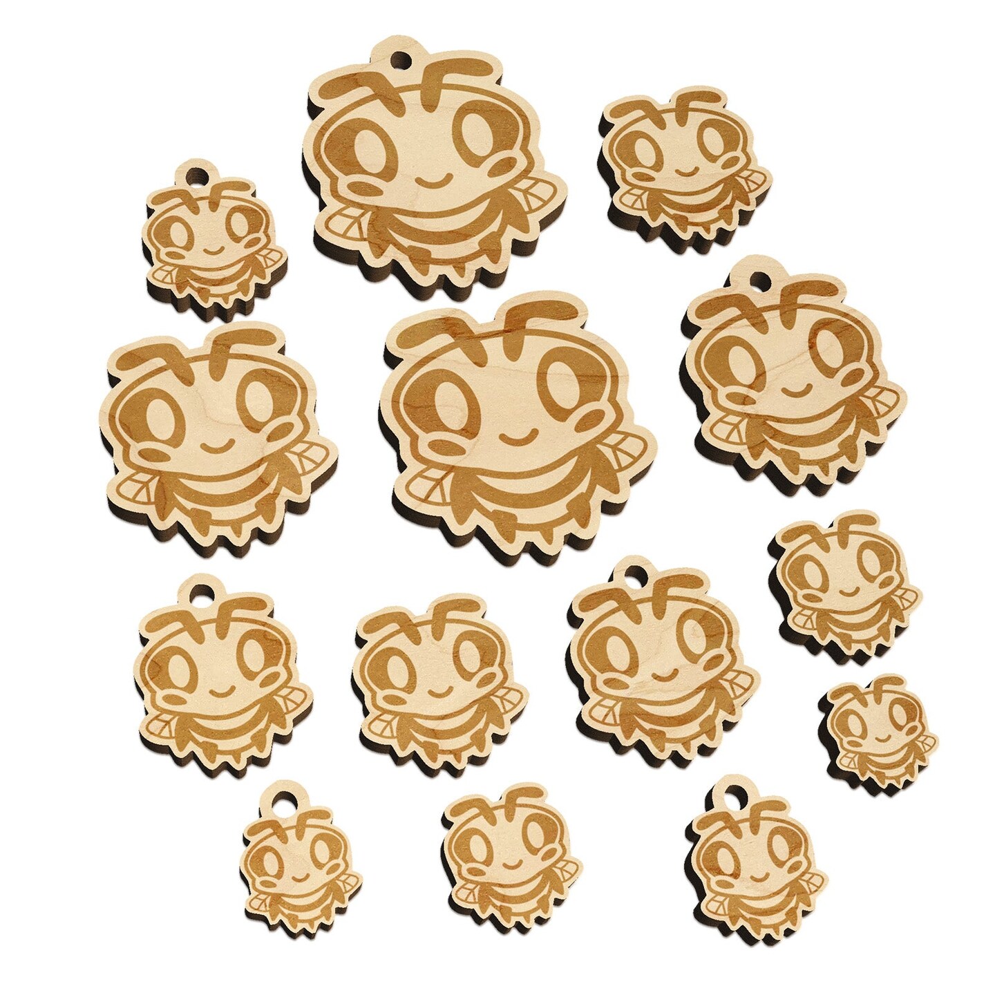 Cute Bee Happy Mini Wood Shape Charms Jewelry DIY Craft | Michaels