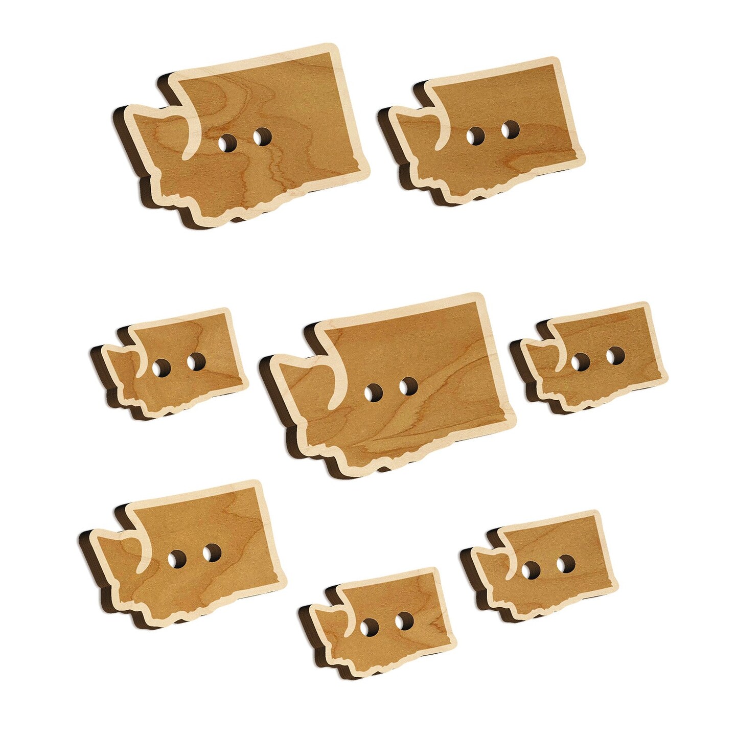 Washington State Silhouette Wood Buttons for Sewing Knitting Crochet ...