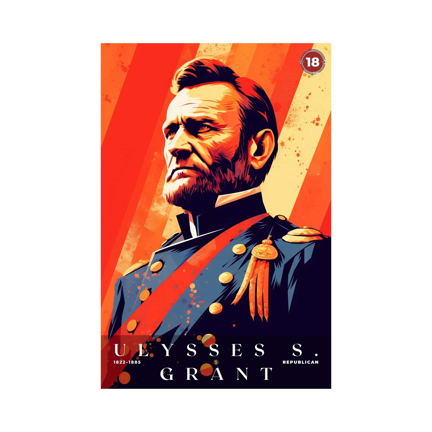 Ulysses S. Grant Poster, US President Print, Office Poster, Home Decor ...