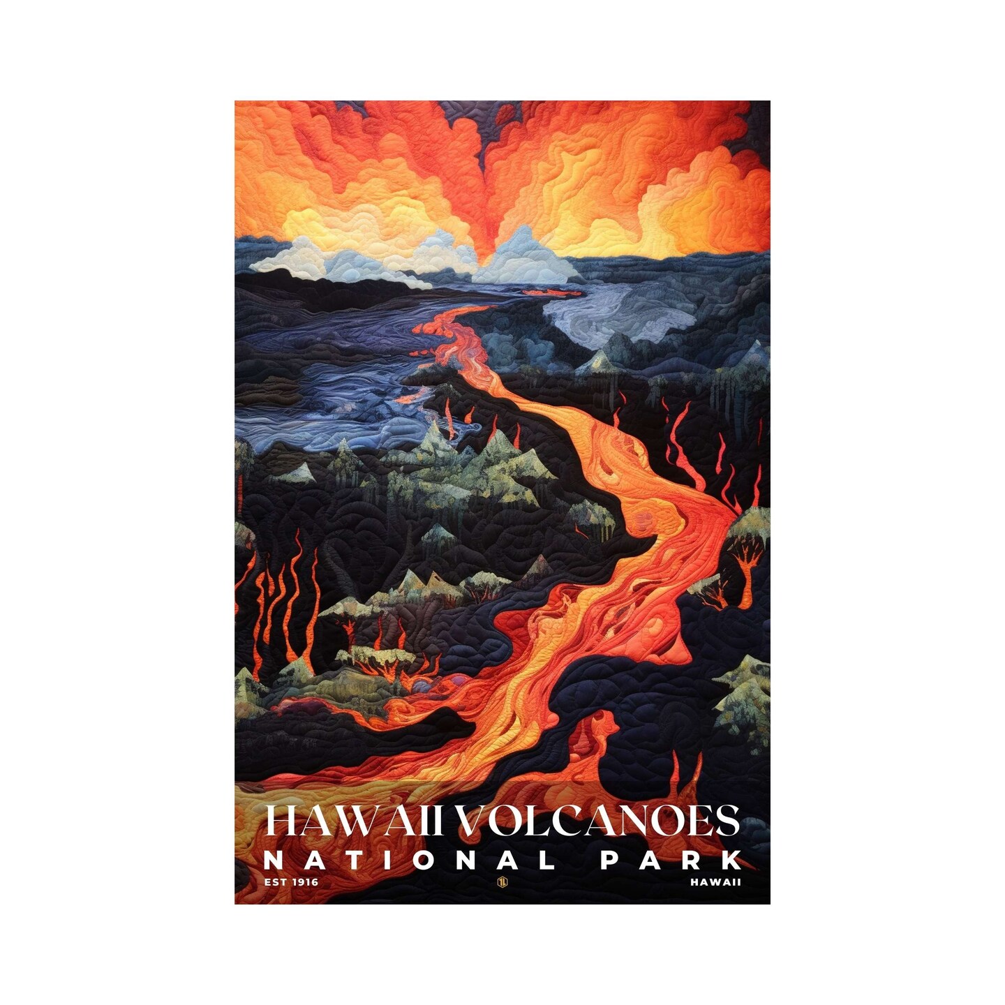 Hawaii Volcanoes National Park Poster, Travel Art, Office Poster, Home ...