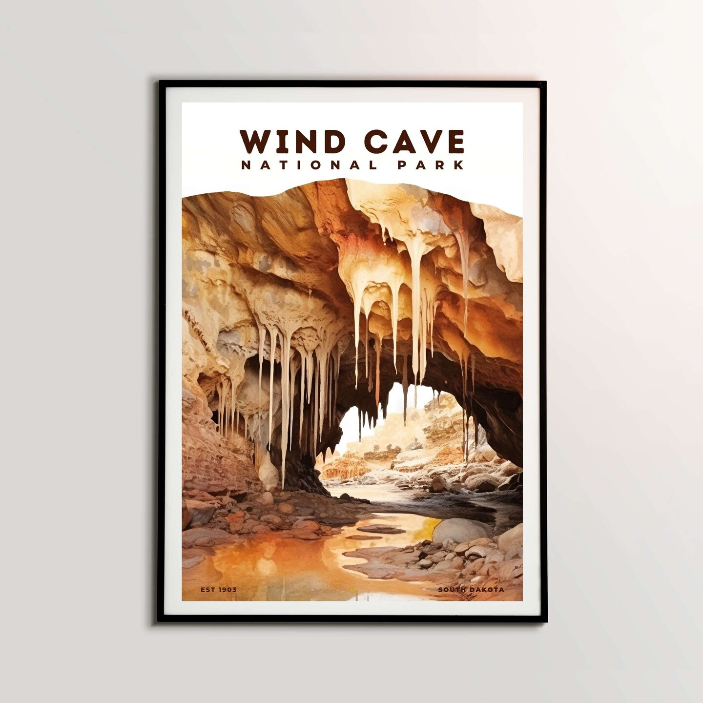 Wind Cave National Park Poster, Travel Art, Office Poster, Home Decor ...