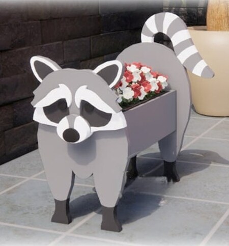 Raccoon Planter - Wooden Planter Box - DIY Kit - Realistic Animal ...
