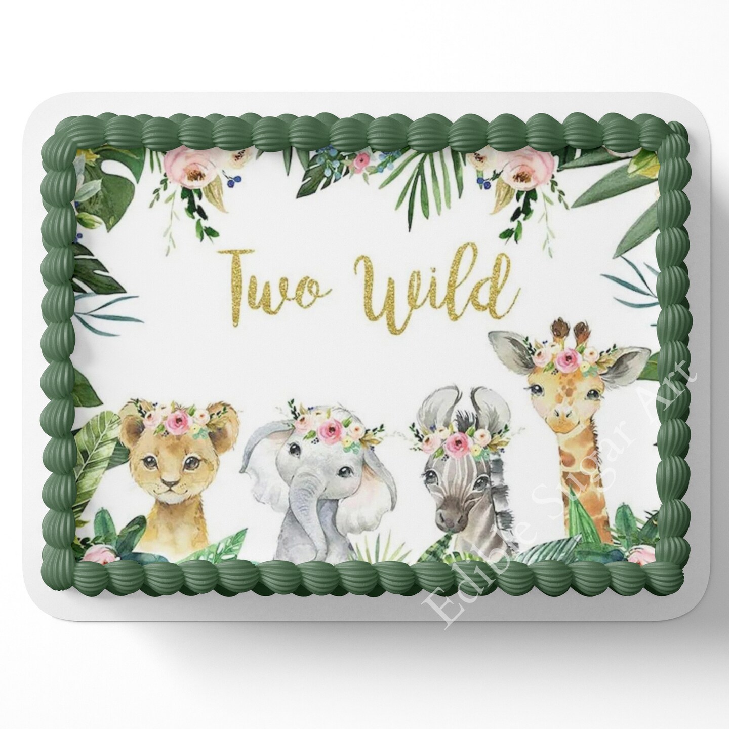 Safari Birthday Party Cake Topper Safari Sheet Cake Topper Safari ...