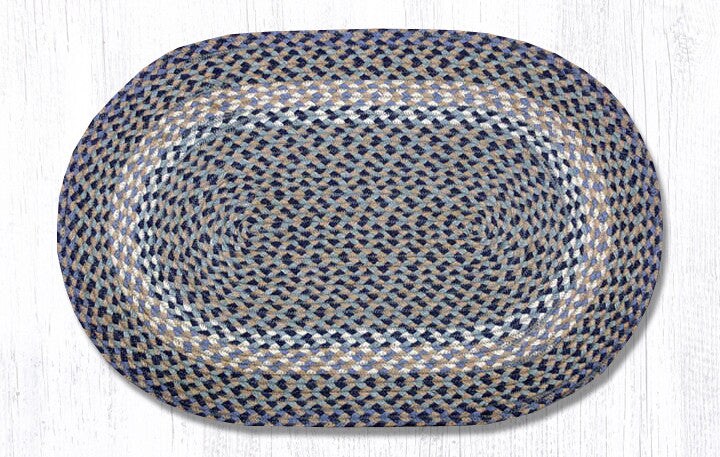 Earth Rugs C-05 Blue / Natural Oval Braided Rug 20" x 30" | Michaels