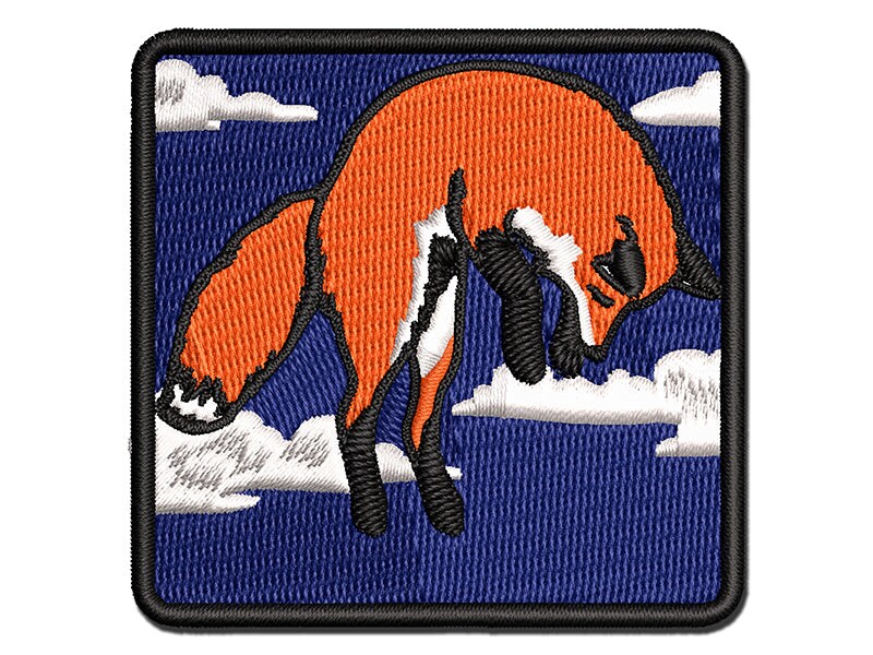 Jumping Leaping Fox Multi-Color Embroidered Iron-On or Hook & Loop ...