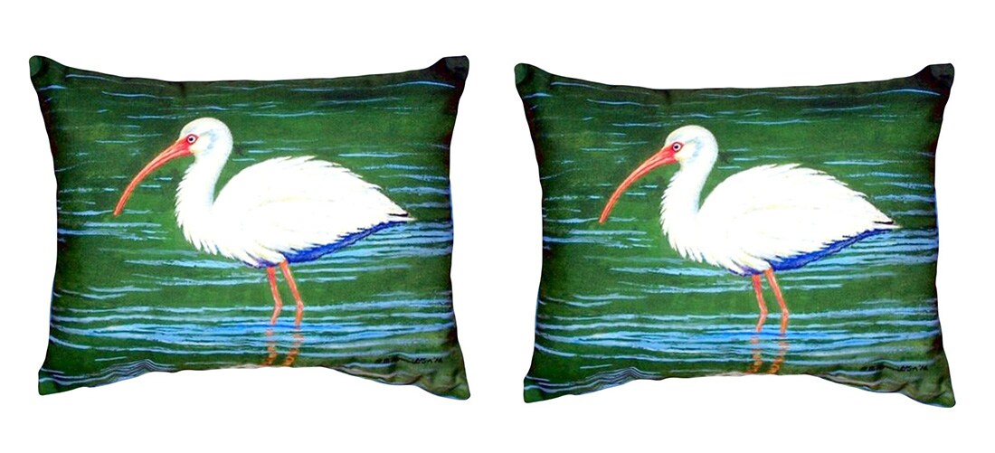 Pair of Betsy Drake ’s White Ibis No Cord Pillows 16 Inch X 20 Inch ...