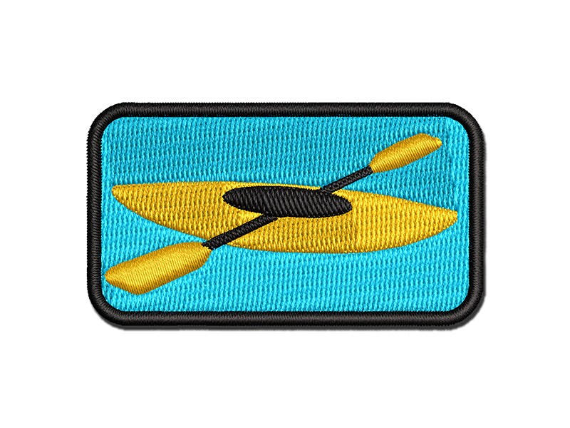 Kayak with Paddle Multi-Color Embroidered Iron-On or Hook & Loop Patch ...