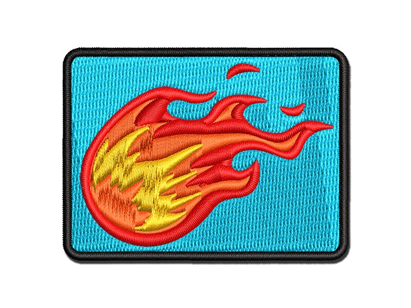 Flying Fireball Hot Flame Wizard Magic Spell Multi-Color Embroidered ...