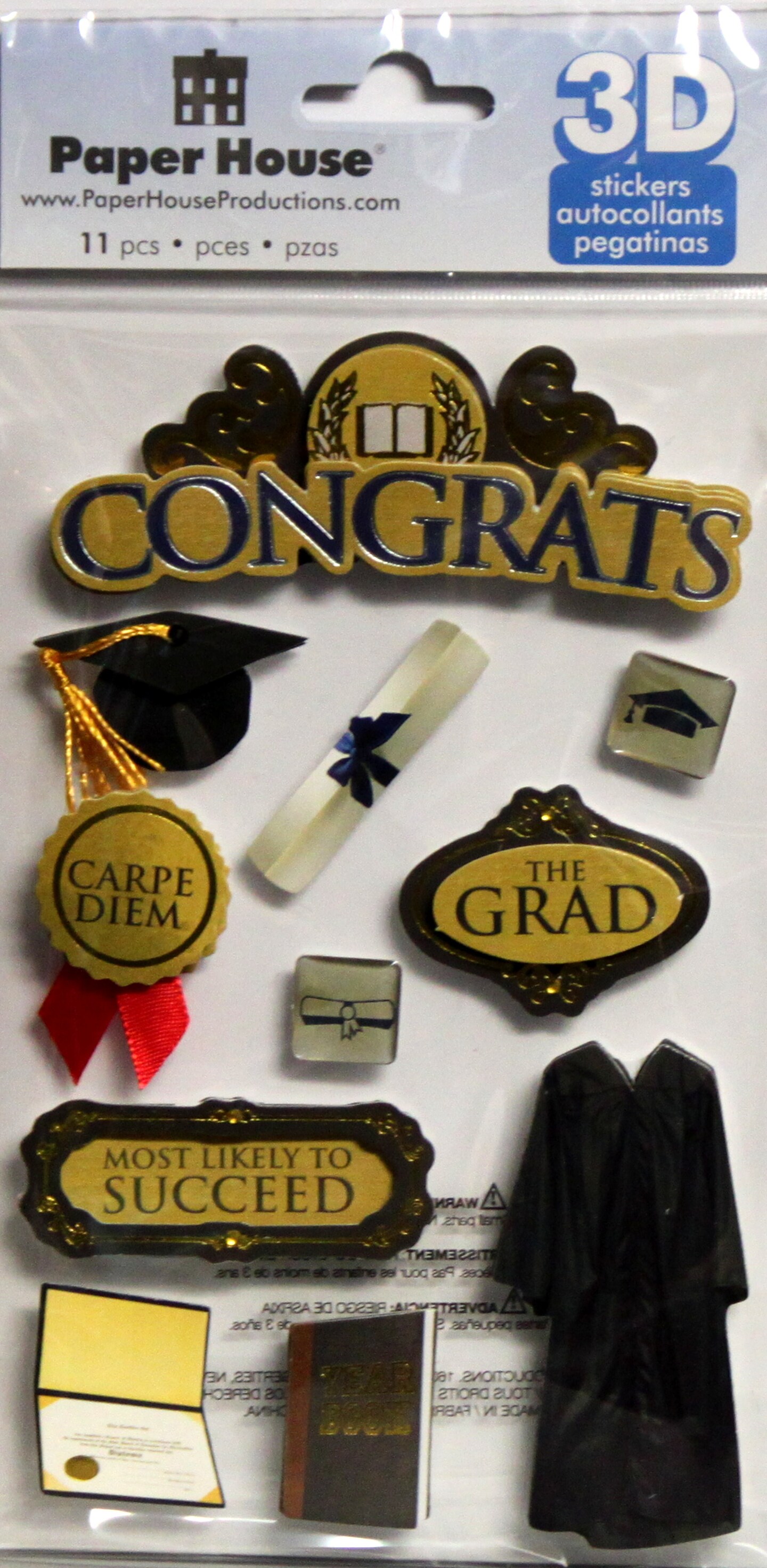 Paper House Congrats Dimensional Stickers | Michaels