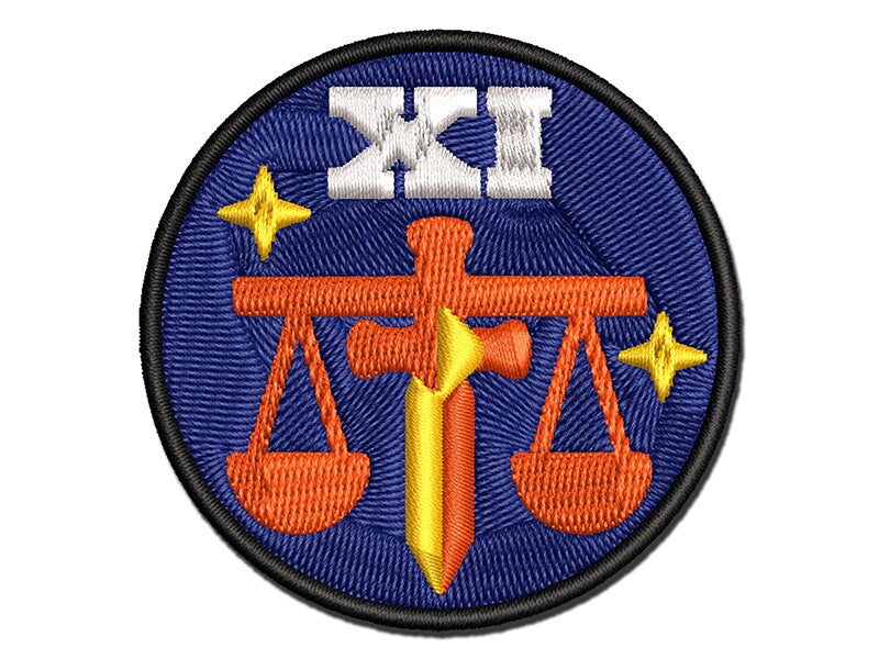 Justice Tarot Card Multi-Color Embroidered Iron-On or Hook & Loop Patch ...